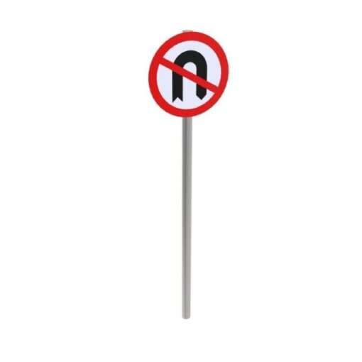 U-Turns Prohibited Road Post Mounted Sign - bimmodeller.com - BIM ...