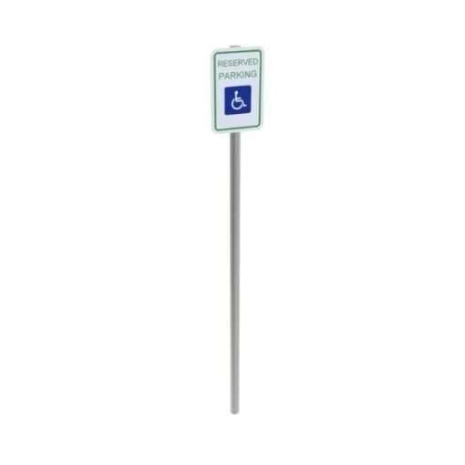 Accessible Reserved Parking Post Mounted Sign - bimmodeller.com - BIM ...