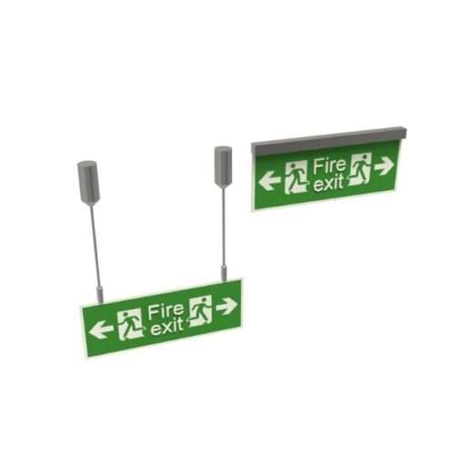 Ceiling Mounted Fire Exit Left & Right Sign - bimmodeller.com - BIM ...